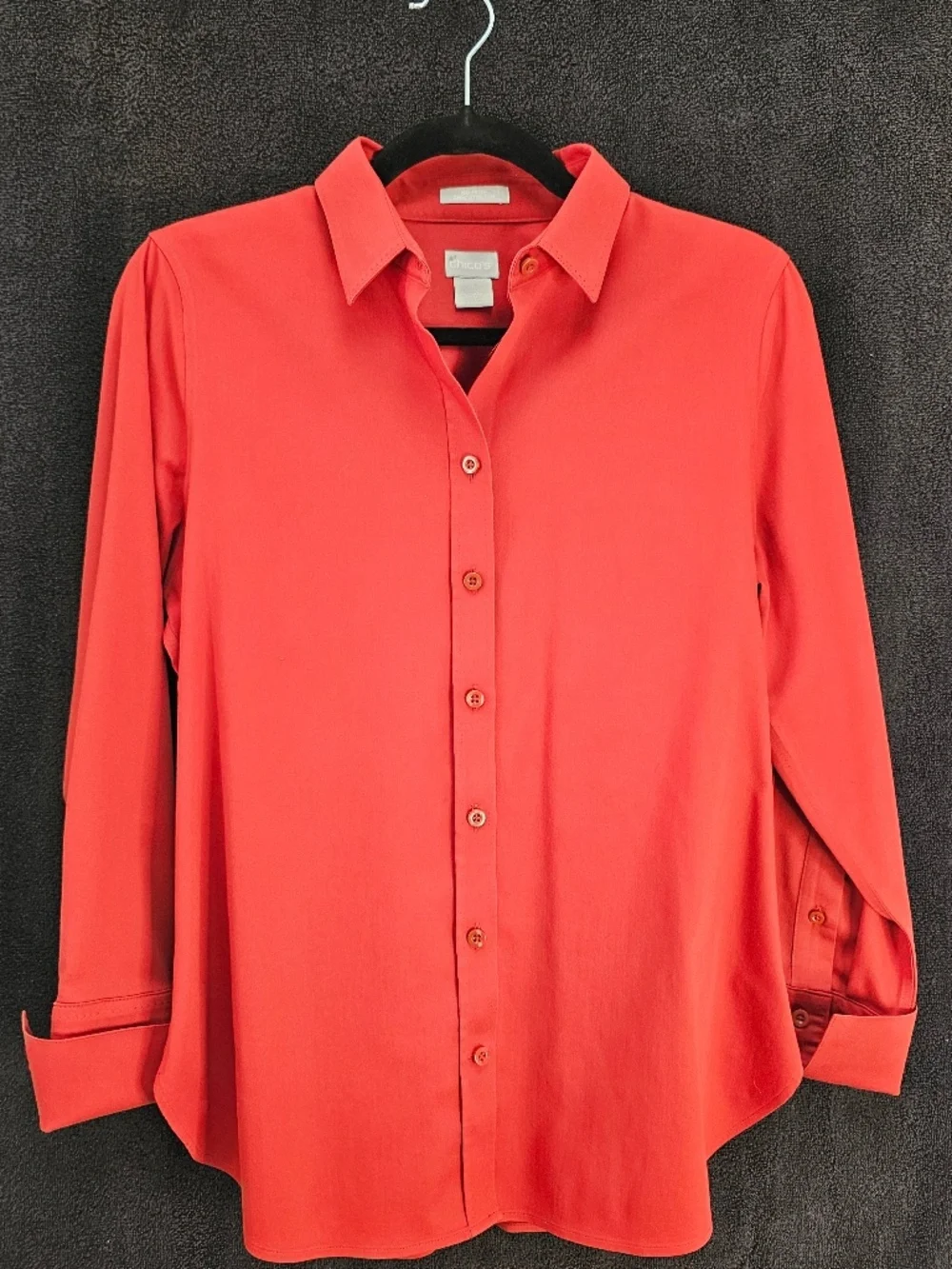Chico's | Tops | Chicos No Iron Coral Terracotta Salmon Button Down ...
